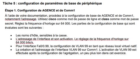 configuration des paramètres de base de périphérique