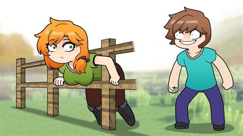 벽에 끼임 Steve Im Stuck Minecraft Anime