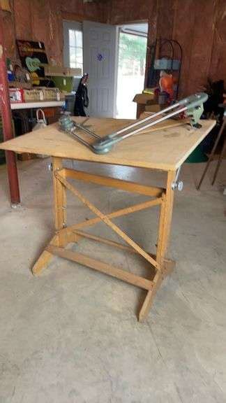 Drafting Table T Square And Device Halfhill Auction Group