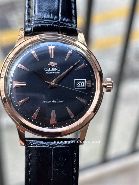 Brand New Orient Bambino Rose Gold Case With Black Dial Mens Automati