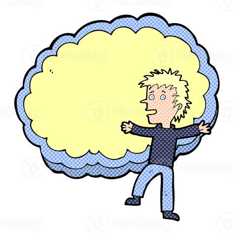 Cartoon Man With Text Space Cloud 45013007 Png