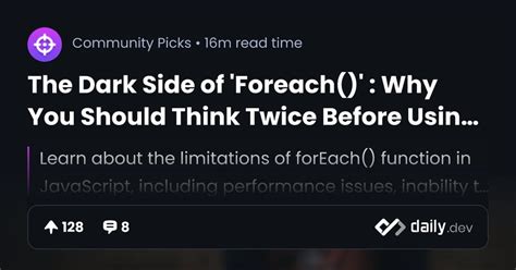 The Dark Side Of Foreach Why You Should Think Twice Before Using