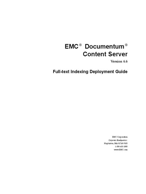 Docu10450 Documentum Content Server 66 Full Text Indexing Deployment