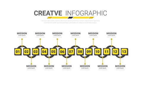 13가지 옵션 벡터 인포그래픽 디자인 및 마케팅 아이콘이 있는 프레젠테이션 인포그래픽 템플릿을 워크플로 레이아웃 단계 또는 프로세스에 사용할 수 있습니다 0명에 대한 스톡