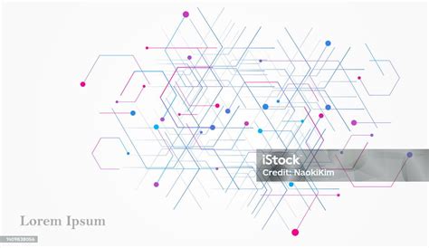 추상 블루 핑크 육각형 네트워크 또는 전기 이미지 기하학적 배경 과학 기술 의료 개념 과학에 대한 스톡 벡터 아트 및 기타