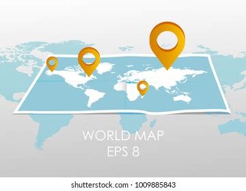World Map Pin Pointers Vector Illustration Stock Vector Royalty Free