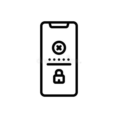 Black Line Icon For Incorrect Wrong And Locked Stock Vector
