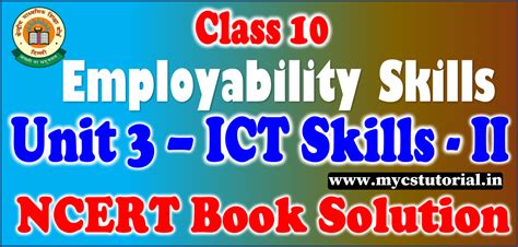 Class 10 Employability Skills Unit 1 Communication Skills Ii Ncert Book