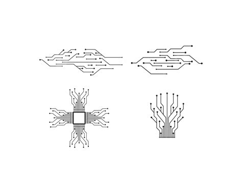 Circuit Board Line Concept Design Illustration System Processor Texture