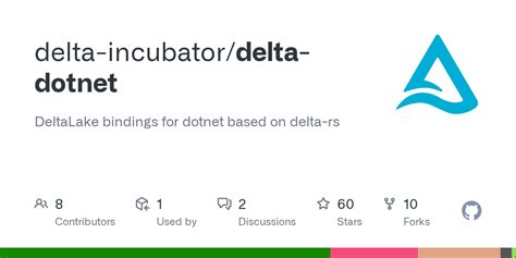 Github Delta Incubatordelta Dotnet Deltalake Bindings For Dotnet