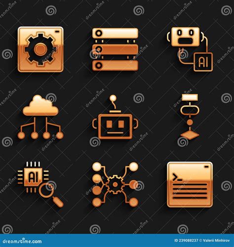 set artificial intelligence robot neural network web developer