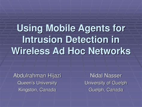 Ppt Using Mobile Agents For Intrusion Detection In Wireless Ad Hoc