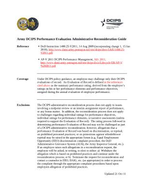 Army DCIPS Perance Evaluation Administrative Reconsideration Guide Doc Template PdfFiller