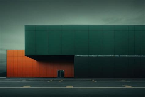 Premium Ai Image Dark Green And Orange Style Modern Minimalist Style
