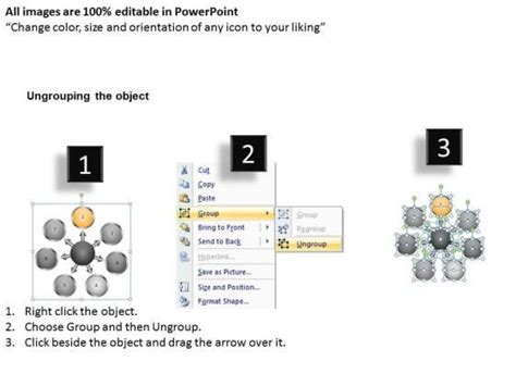 Diverging Seven Stages Explaining Concepts Circular Arrow Process PowerPoint Slides