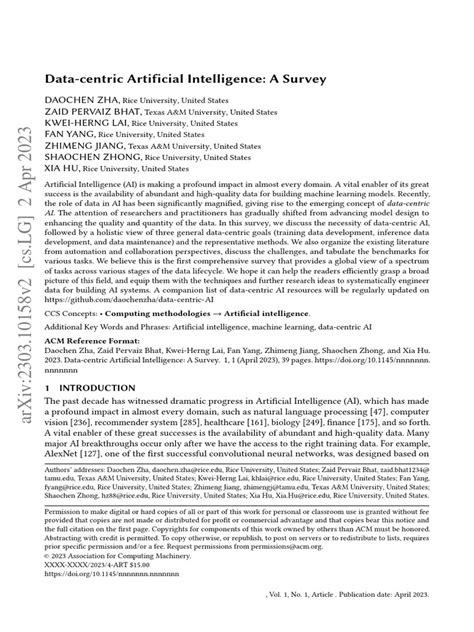 Data Centric Artificial Intelligence Pdf Artificial Intelligence Intelligence Ai And Semantics