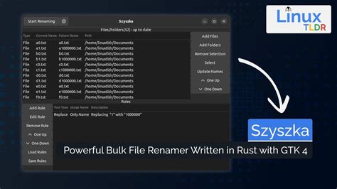Szyszka A Bulk File Renamer Written In Rust With Gtk 4 For Linux Rlinuxtldr