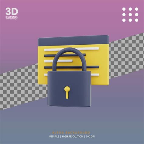 Premium Psd 3d Render Encrypted Data Illustration