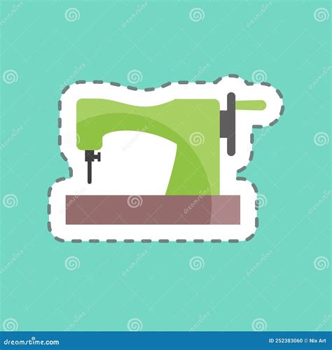 Sticker Line Cut Old Style Machine Suitable For Tailor Symbol Simple Design Editable Design
