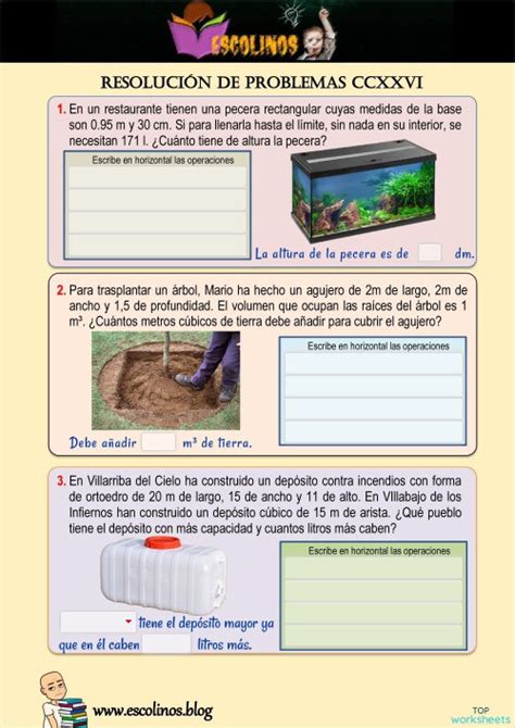 Matemáticas Resolución De Problemas Xxvii Ficha Interactiva Topworksheets