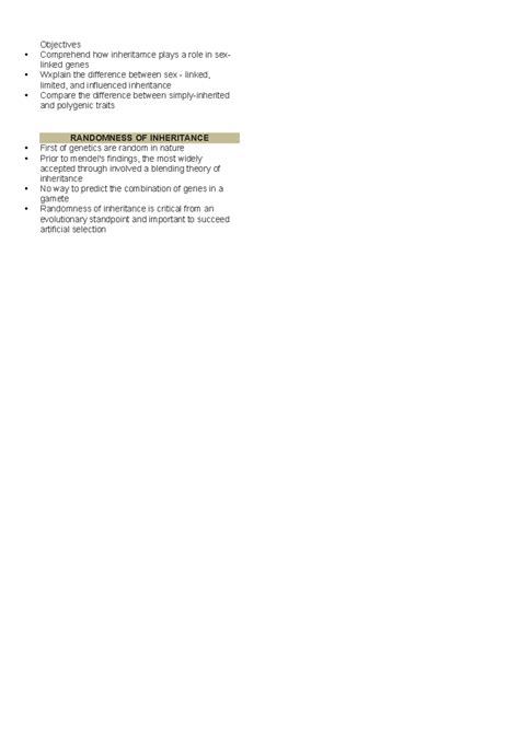 Sex Linked Characteristics 240330 144511 Objectives Comprehend How