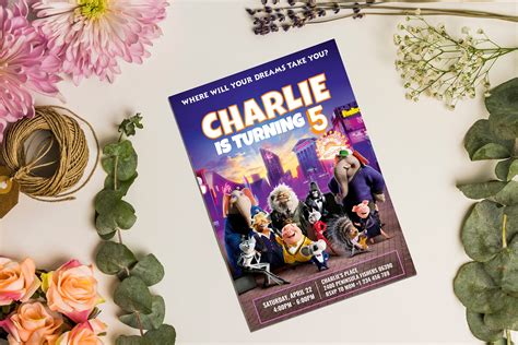 Sing Movie 2 Birthday Invitation Sing Movie 2 Invitation Personalized