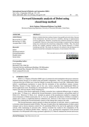 Forward Kinematic Analysis Of Dobot Using Closed Loop Method Javier Sanjuan Mohammad Rahman