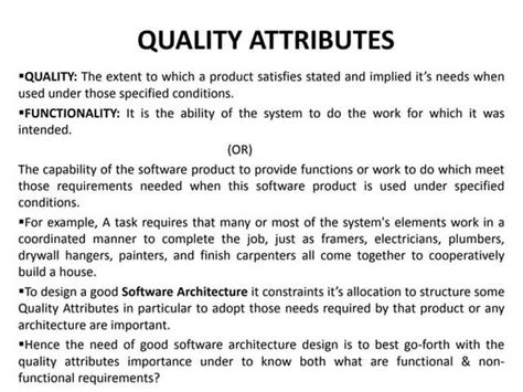 Quality Attributes Workshop Ppt