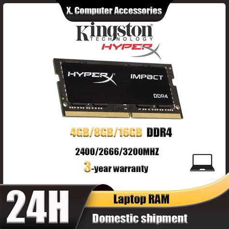 Laptop Ram DDR4 4GB 8GB 16GB Kingston Hyperx DDR4 Laptop Memory 2400 2666 3200MHZ SODIMM Gaming