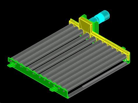 Pulley Conveyor Table In 3d In Autocad Cad 639 75 Kb Bibliocad