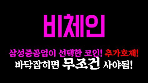 비체인 호재뉴스 삼성중공업이 선택한코인 추가호재 끝도없이 나오고있다 바닥잡히면 무조건 사야할 코인 1순위 비체인시세 비체인호재 비체인속보 Youtube