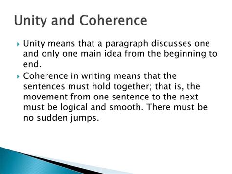 Ppt Unity And Coherence Powerpoint Presentation Free Download Id2833244