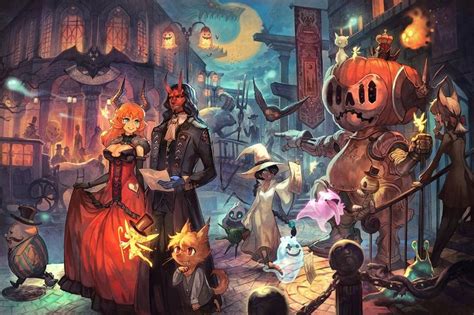 Halloween Party Drawing Halloween Town Concept Art Fantasy Town