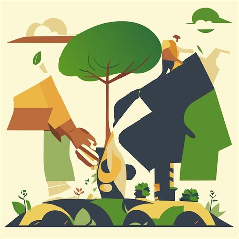 Premium Vector Vector Tree Planting Collection