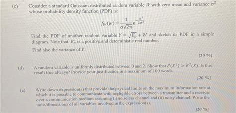 Consider A Standard Gaussian Distributed Random