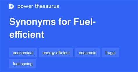 Fuel Efficient Synonyms 357 Similar Words And Phrases
