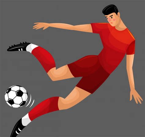 축구 선수 아이콘 컬러 만화 스케치 Ai Eps Uidownload