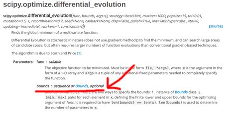 Python Is There A Way To Not Give Bounds Argument In Scipy