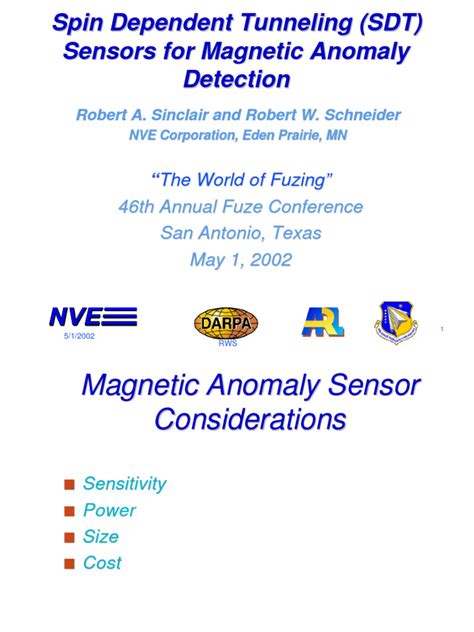 Spin Dependent Tunneling Sdt Sensors For Magnetic Anomaly Detection