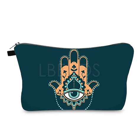 Evil Eye And Hamsa Hand Theme Polyester Cosmetic Pouches