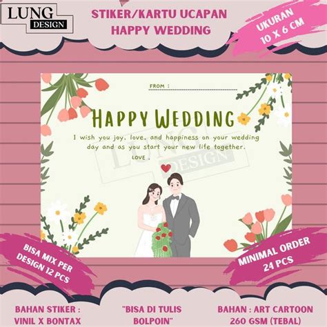Jual Stiker Happy Wedding Greeting Card Happy Wedding T Card
