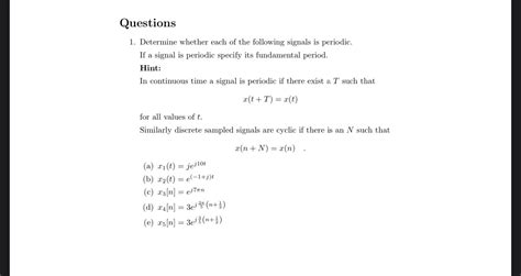 Solved Questions 1 Determine Whether Each Of The Following