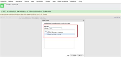 Sage Crm Dashboard To Show Leads Generated By Source Sage Crm Tips Tricks And Components