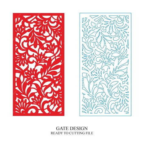Лазерная резка дверей Jali с ЧПУ Вектор шаблона дизайна Премиум векторы