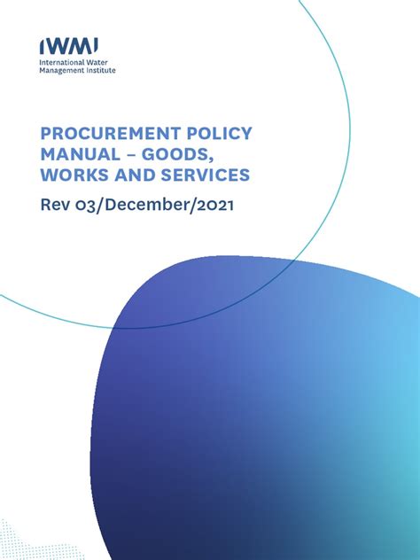 Procurement Policy Manual Pdf Procurement Conflict Of Interest