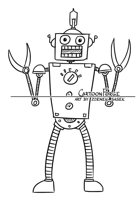 Cartoon Robot Drawings Vector Eps Png  Digital Download Etsy