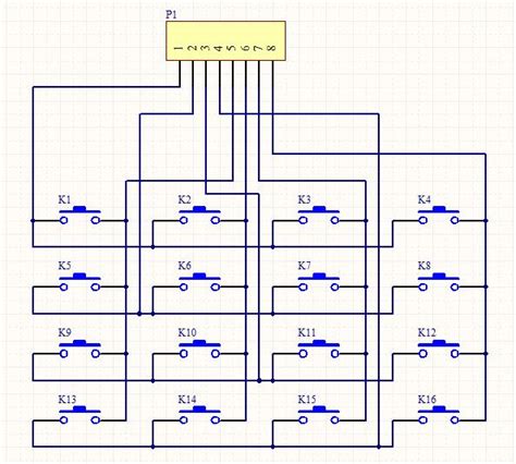 标准4x4矩阵按键pcb工程文件分享 Altium Designer