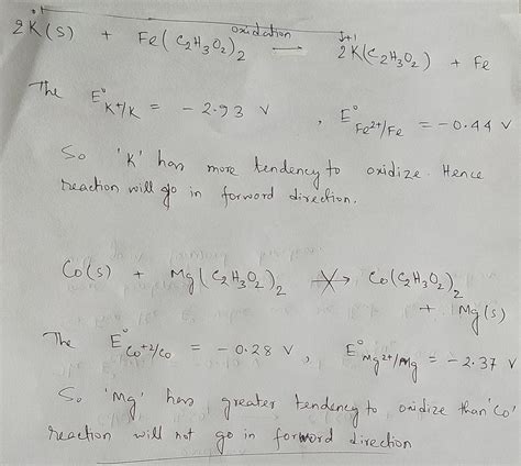 Solved 1 For Each Pair Of Reactants Will There Be A Reaction C O S Course Hero
