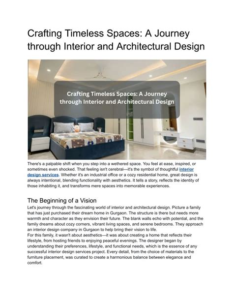 Ppt Crafting Timeless Spaces A Journey Through Interior And Architectural Design Powerpoint
