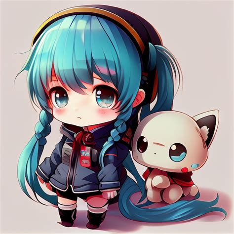 Premium Photo Anime Chibi Style Girl Character Generative Ai